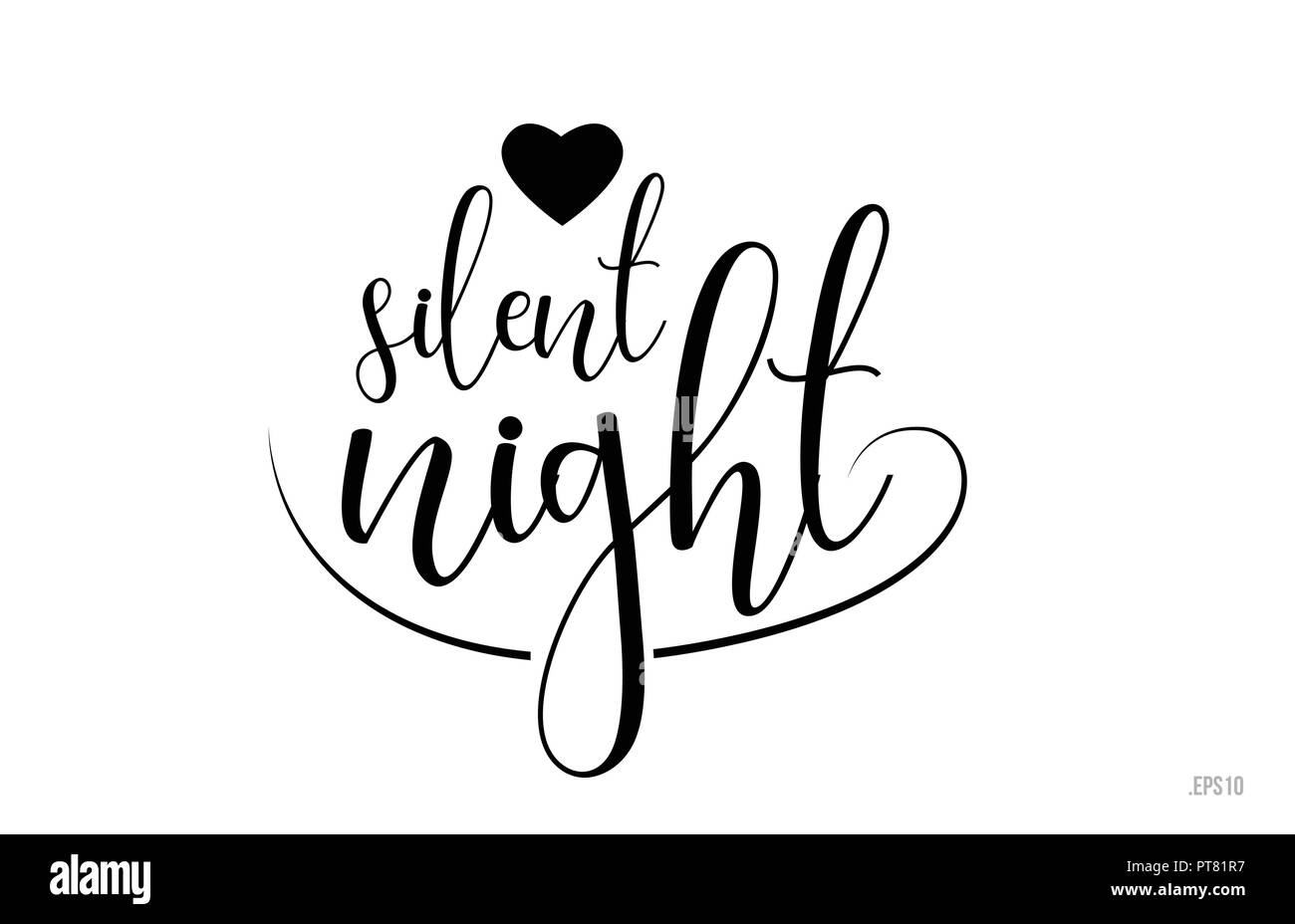 The Word Night In Black And White