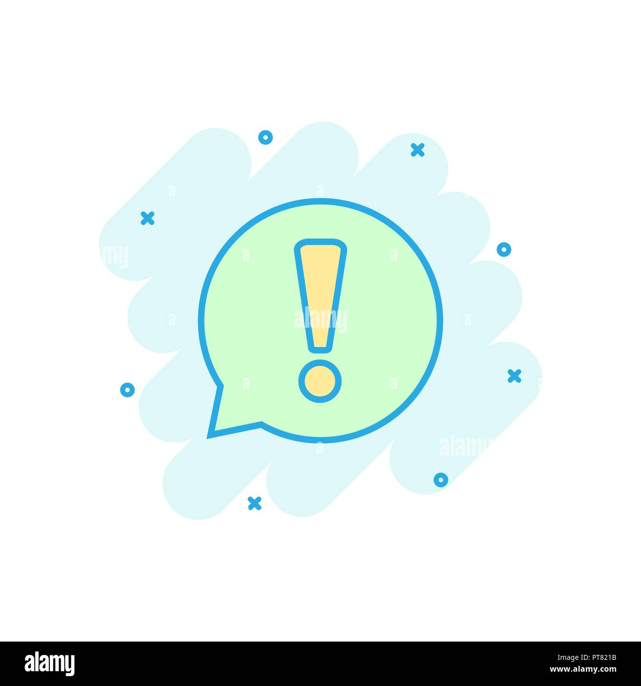 Cartoon colored exclamation icon in comic style. Speech illustration ...