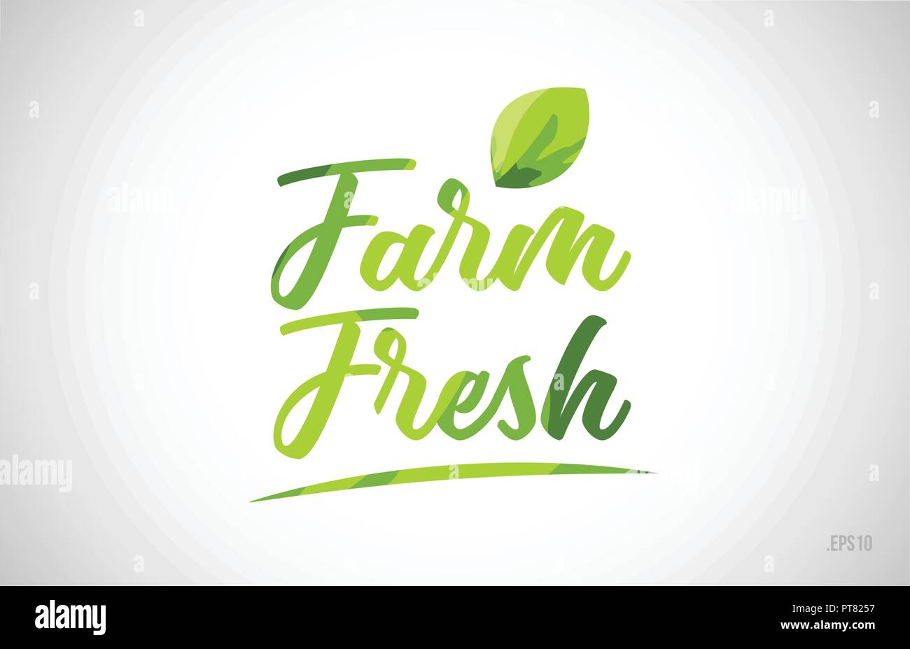 farm fresh green leaf word on white background suitable for card icon ...