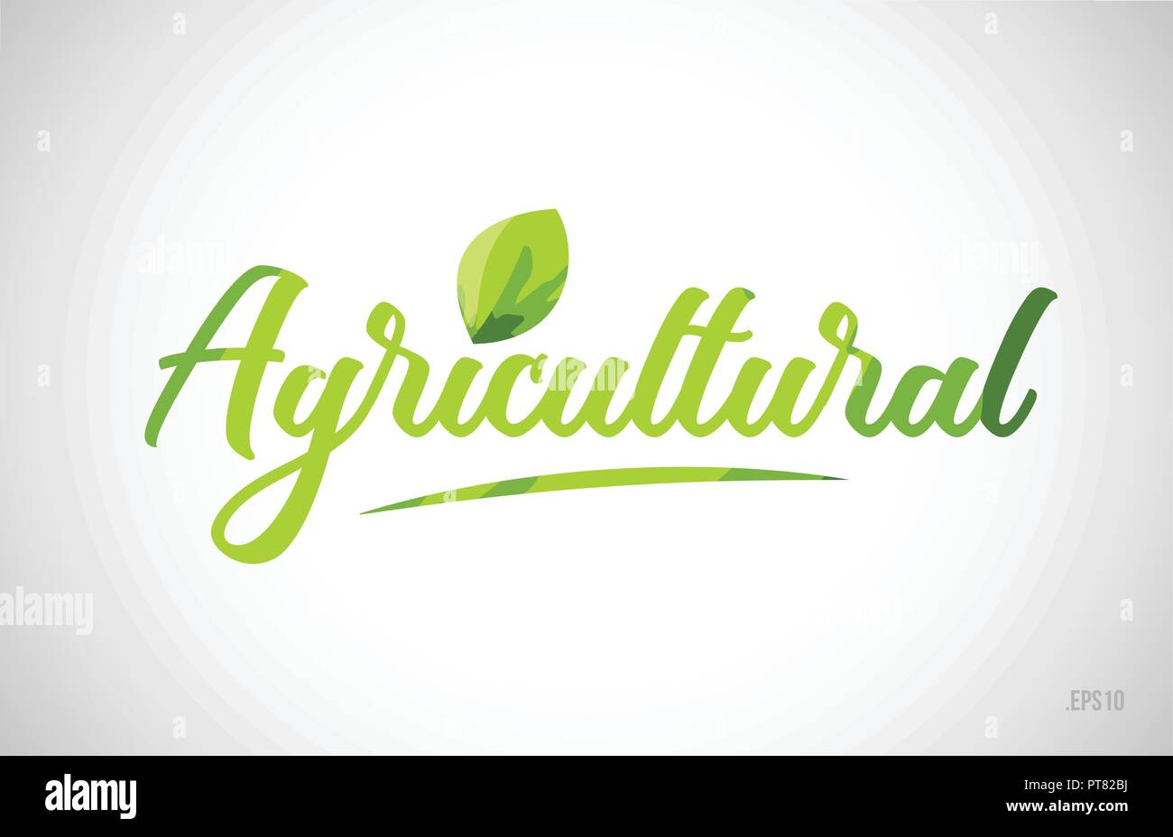 agricultural green leaf word on white background suitable for card icon ...