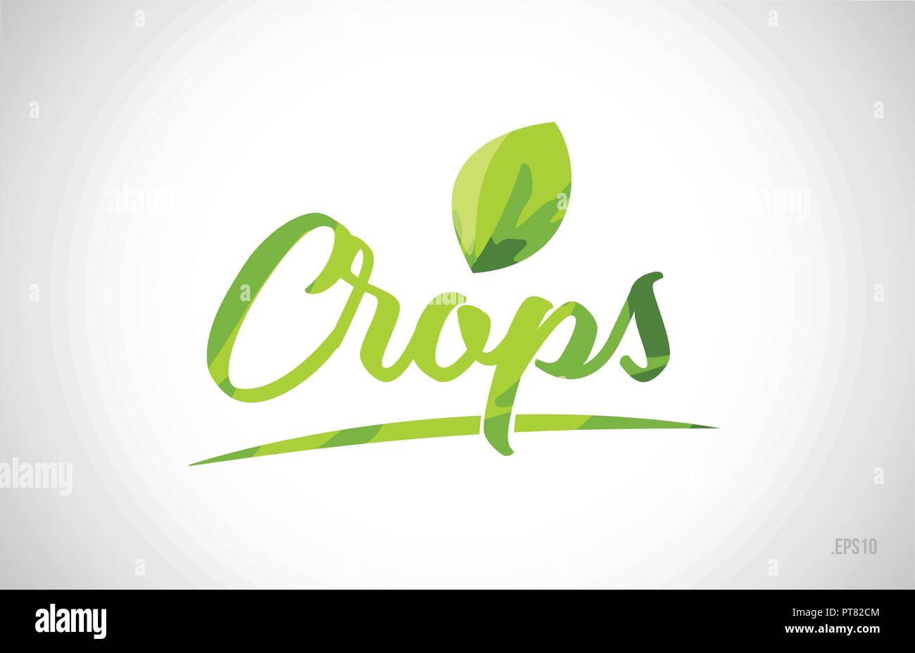 crops green leaf word on white background suitable for card icon or ...