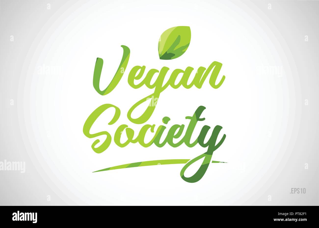 vegan society green leaf word on white background suitable for card ...