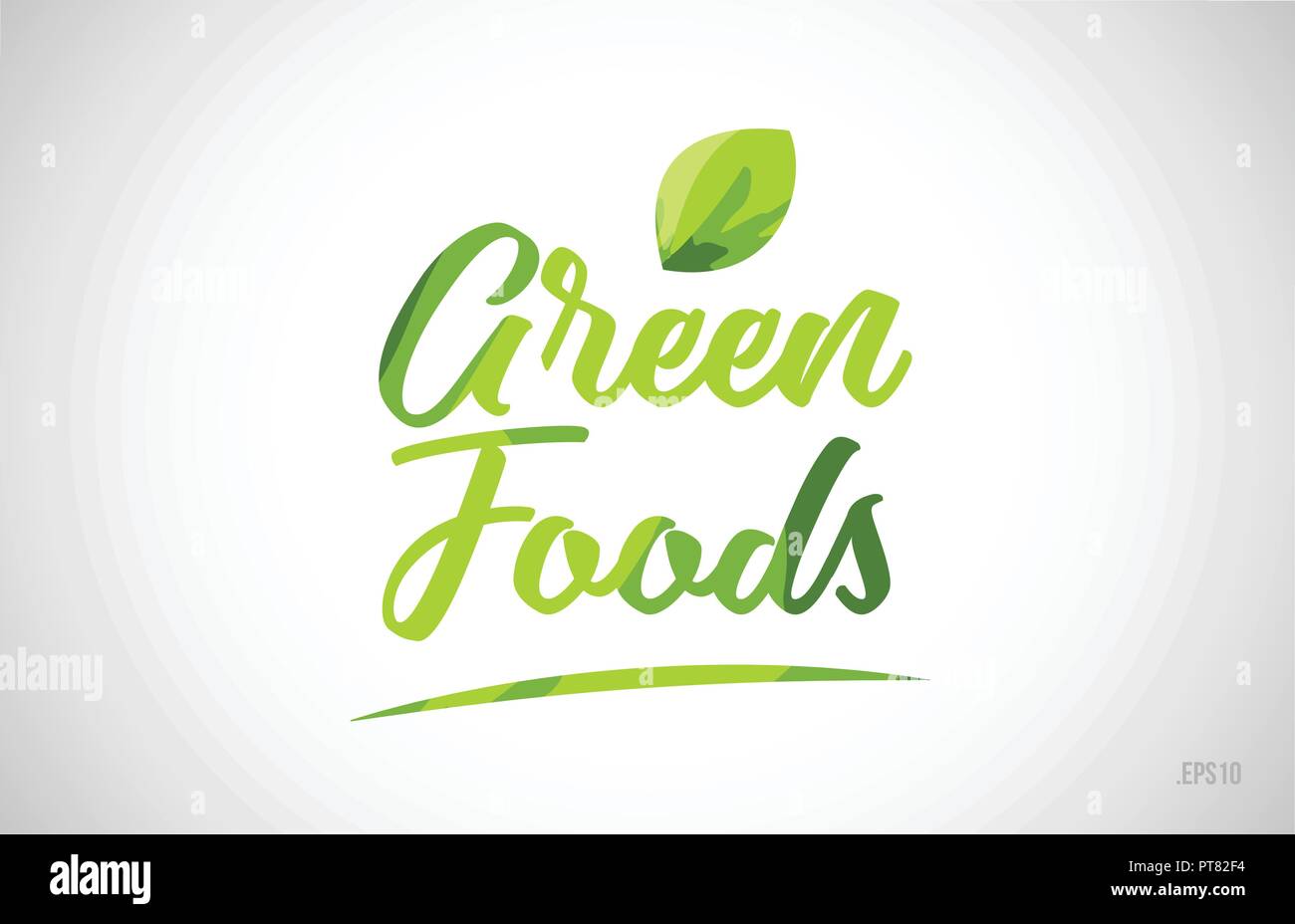 green foods green leaf word on white background suitable for card icon ...