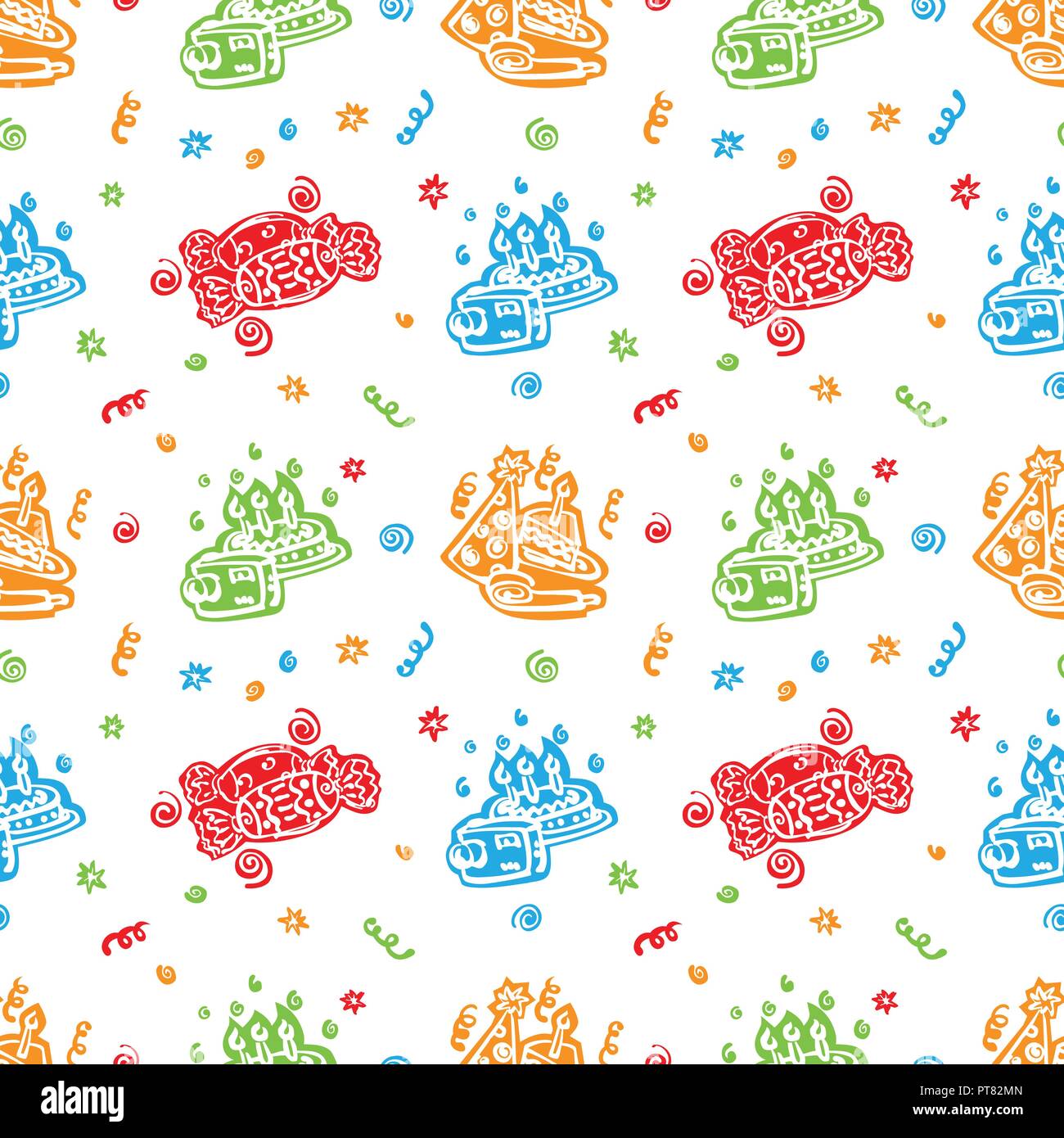 colorful Happy birthday pattern Background Stock Vector Image & Art - Alamy