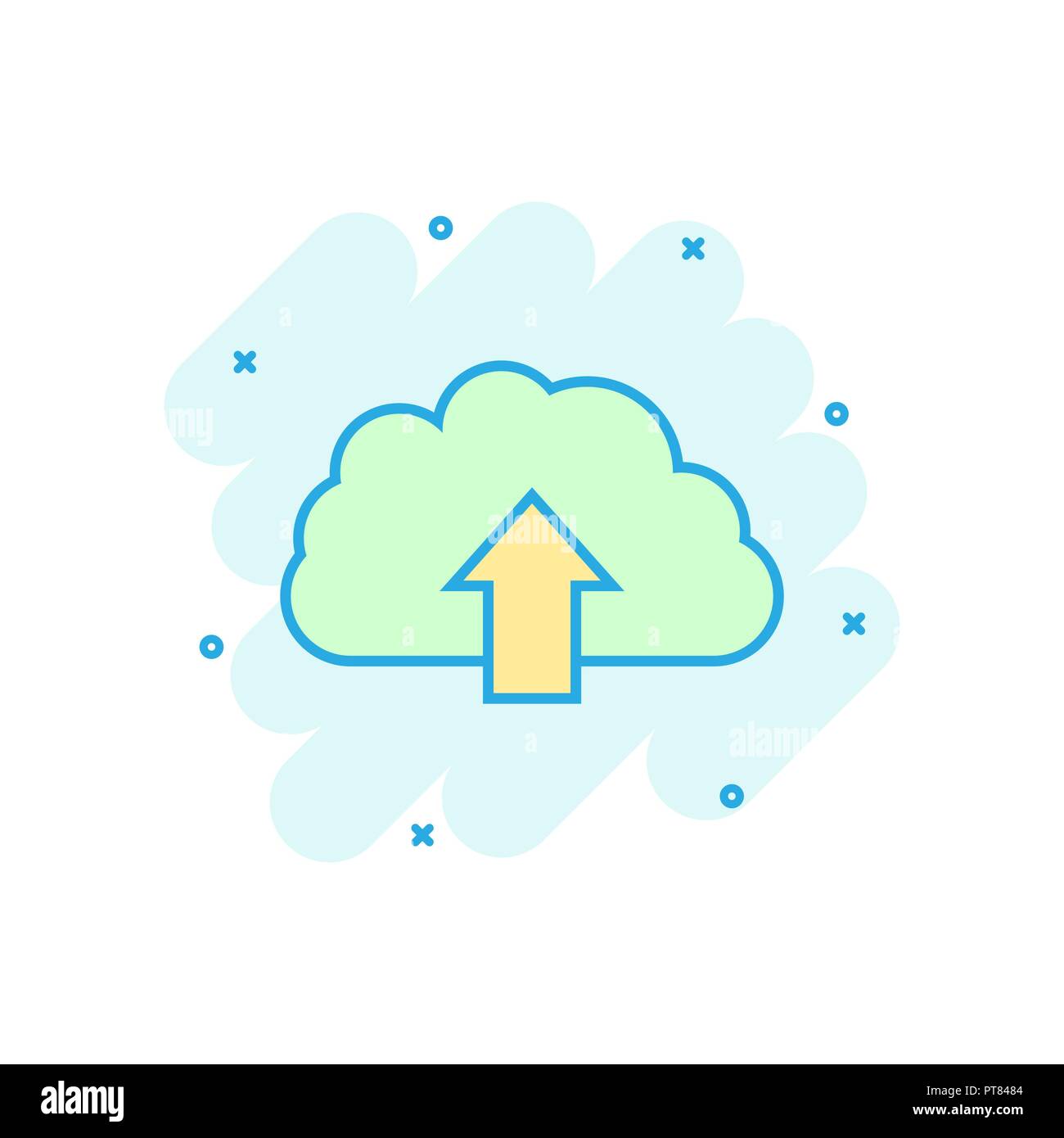 Cartoon colored internet cloud icon in comic style. Download ...