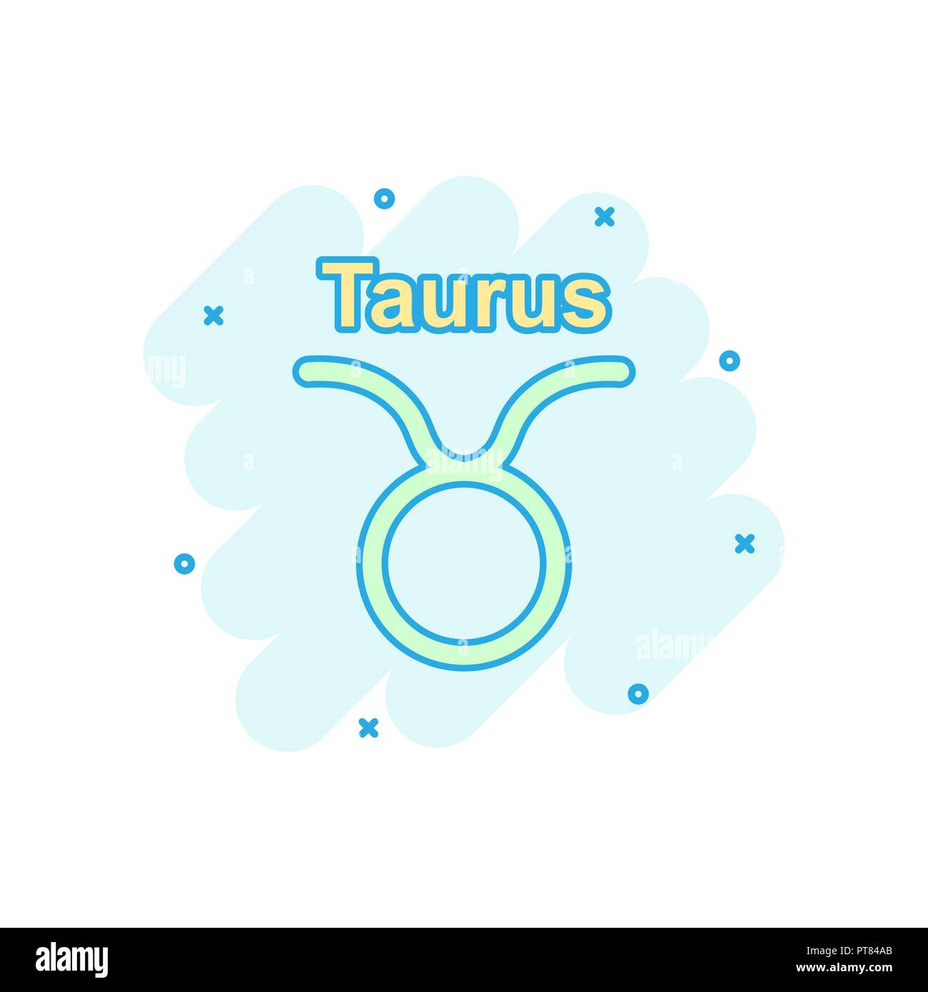 Vector cartoon taurus zodiac icon in comic style. Astrology sign ...