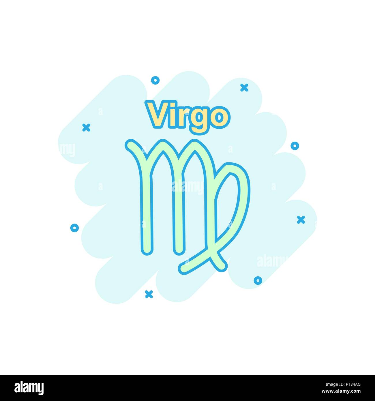 Vector cartoon virgo zodiac icon in comic style. Astrology sign ...