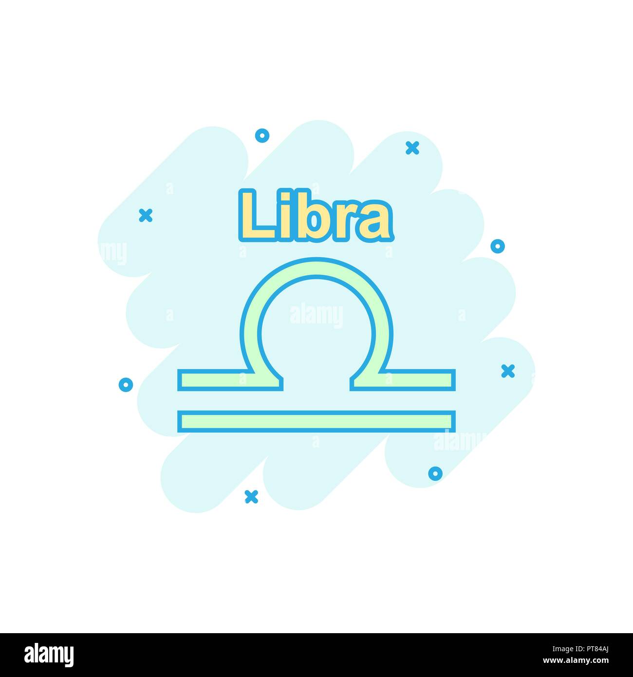 Vector cartoon libra zodiac icon in comic style. Astrology sign ...
