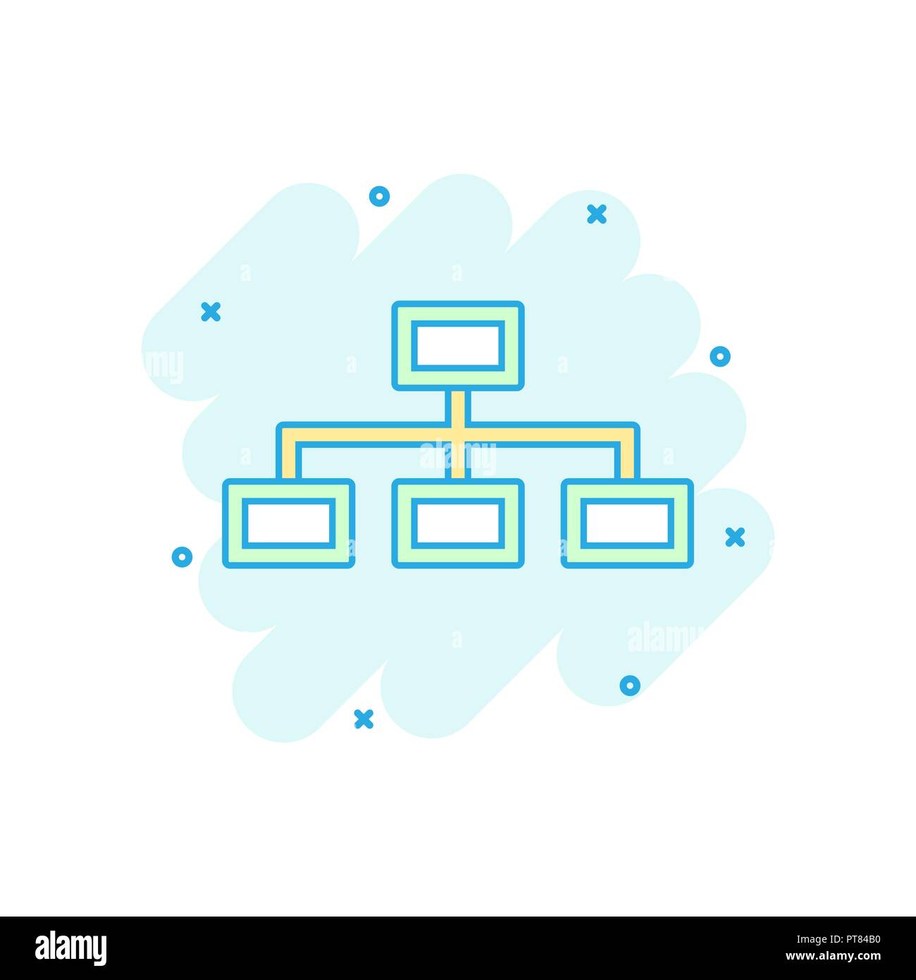 Vector cartoon structure diagram icon in comic style. Chart ...