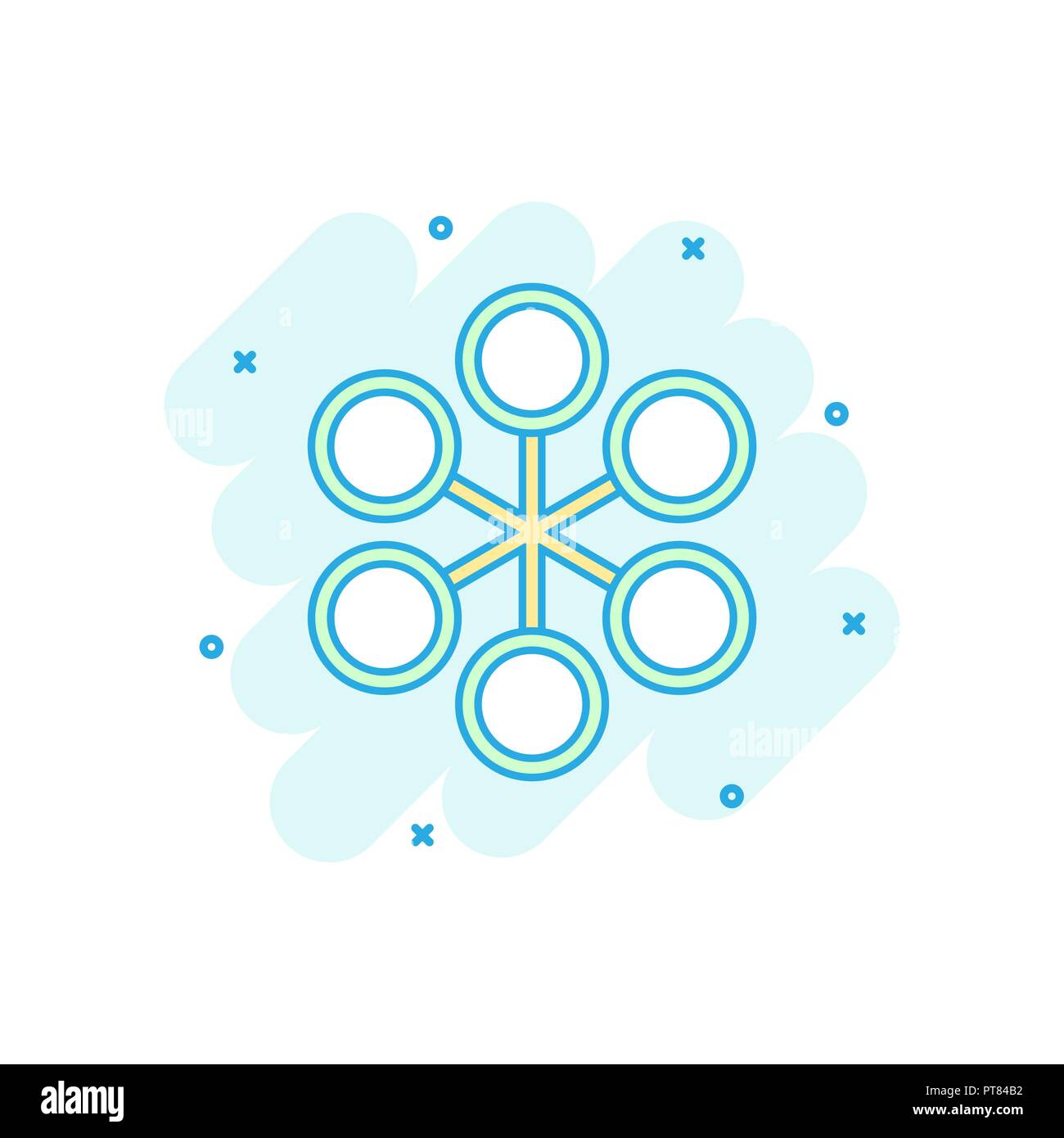 Vector cartoon structure diagram icon in comic style. Chart ...