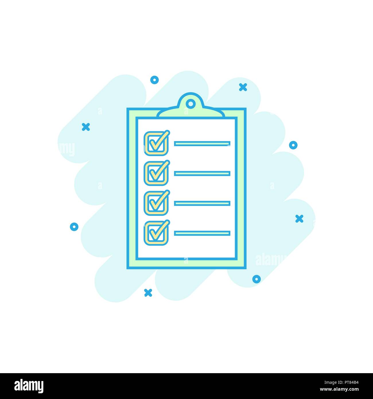 Vector cartoon to do list icon in comic style. Checklist, task list ...