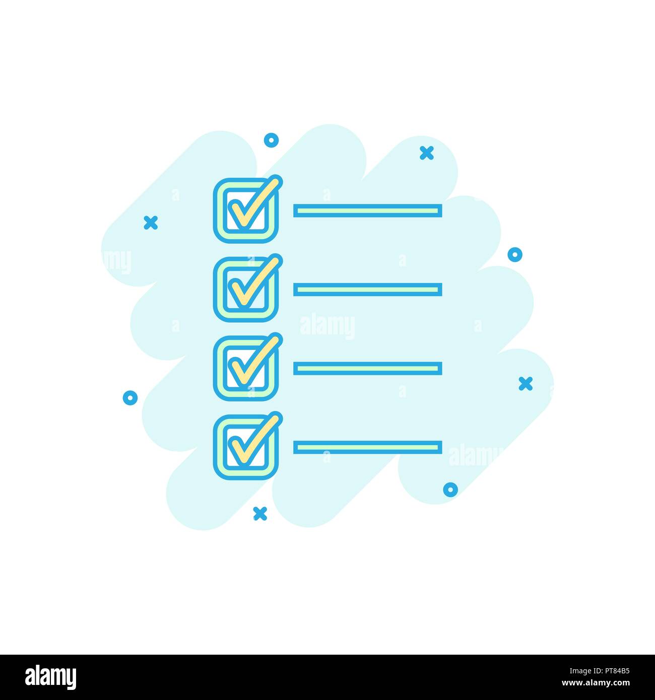 Vector cartoon to do list icon in comic style. Checklist, task list ...