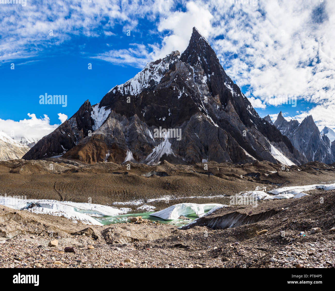 Mitre peak and Nuding pyramids from Concordia, Baltoro glacier ...