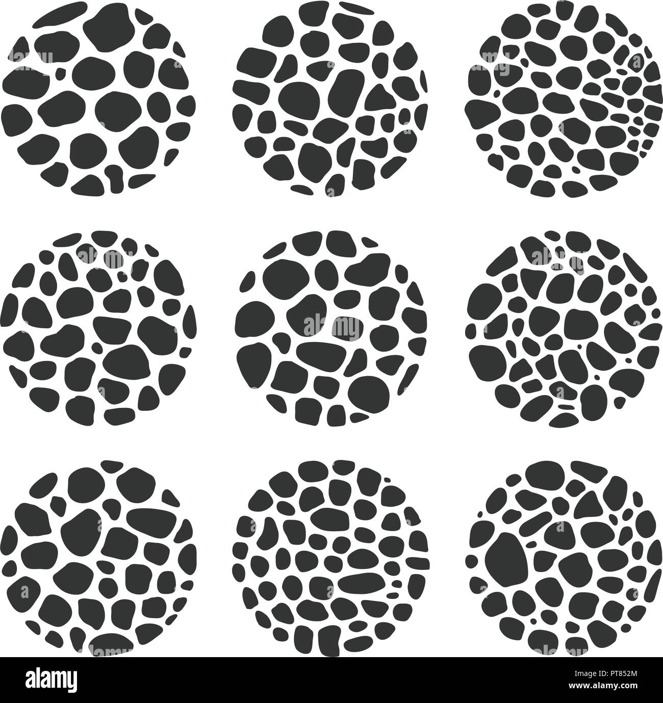 vector black and white mosaic logo backgrounds. collection of round ...