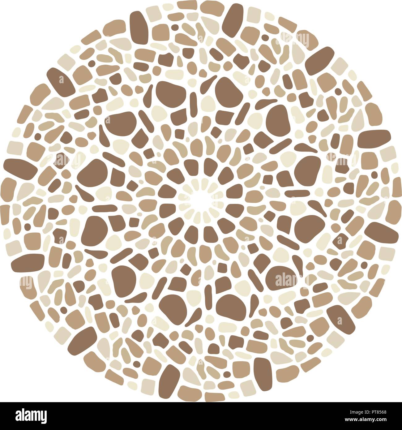 vector abstract colorful mosaic round pattern. pebble stone mosaic ...