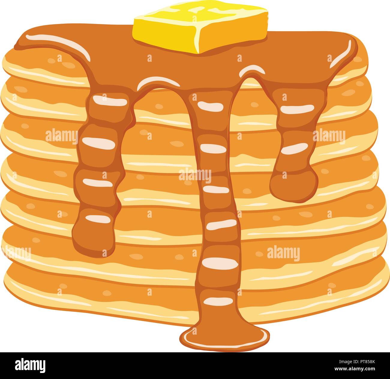 vector pancake stack isolated on white background. pile of pancakes ...