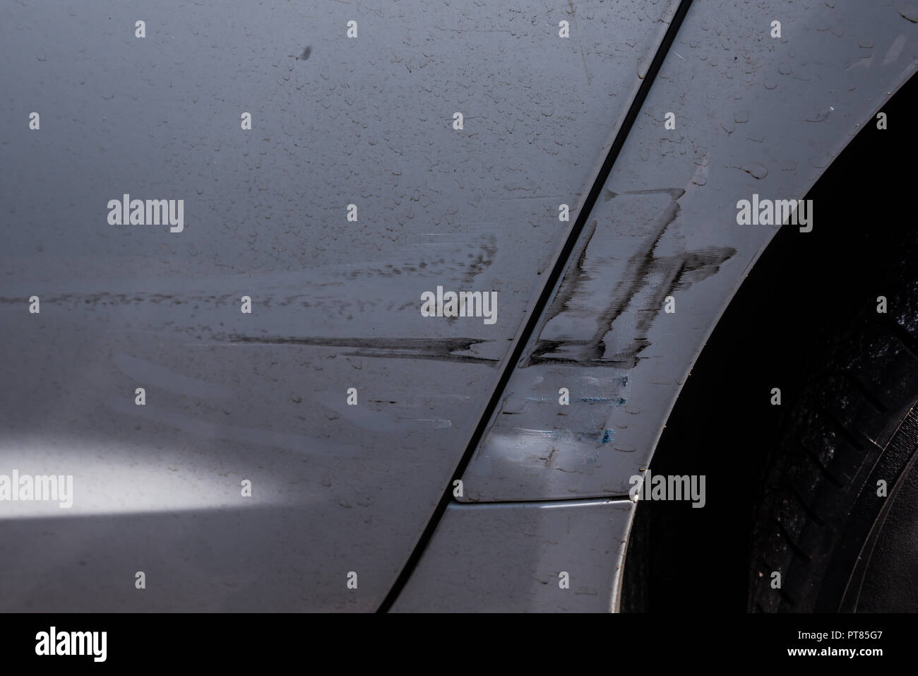 Car Crash and Car Damage. Close up Details Stock Photo - Alamy