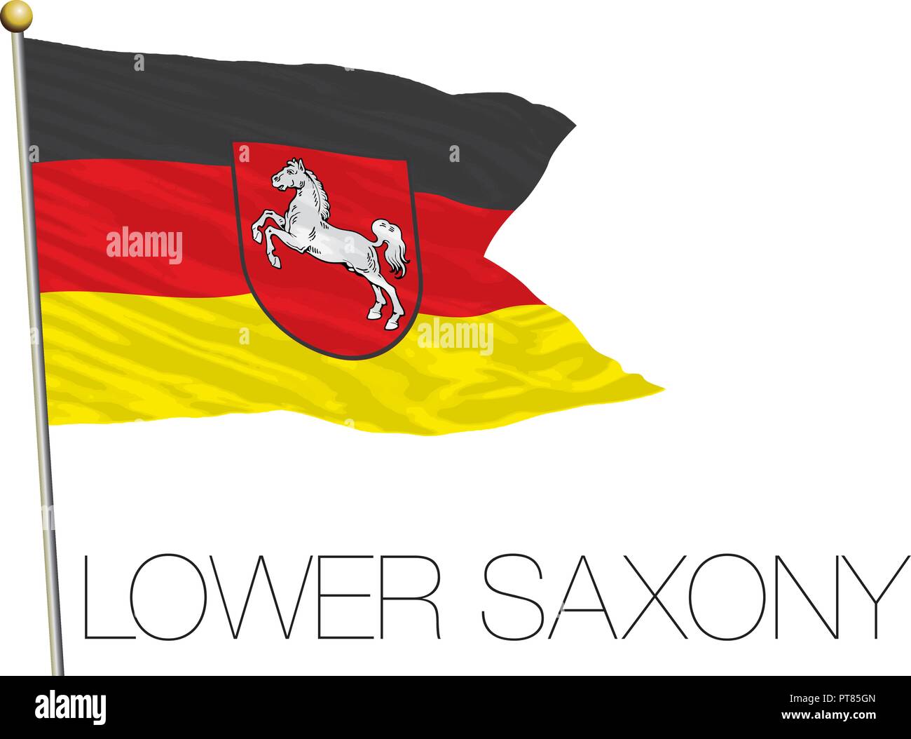 Lower Saxony regional and lander flag, Germany, vector illustration ...
