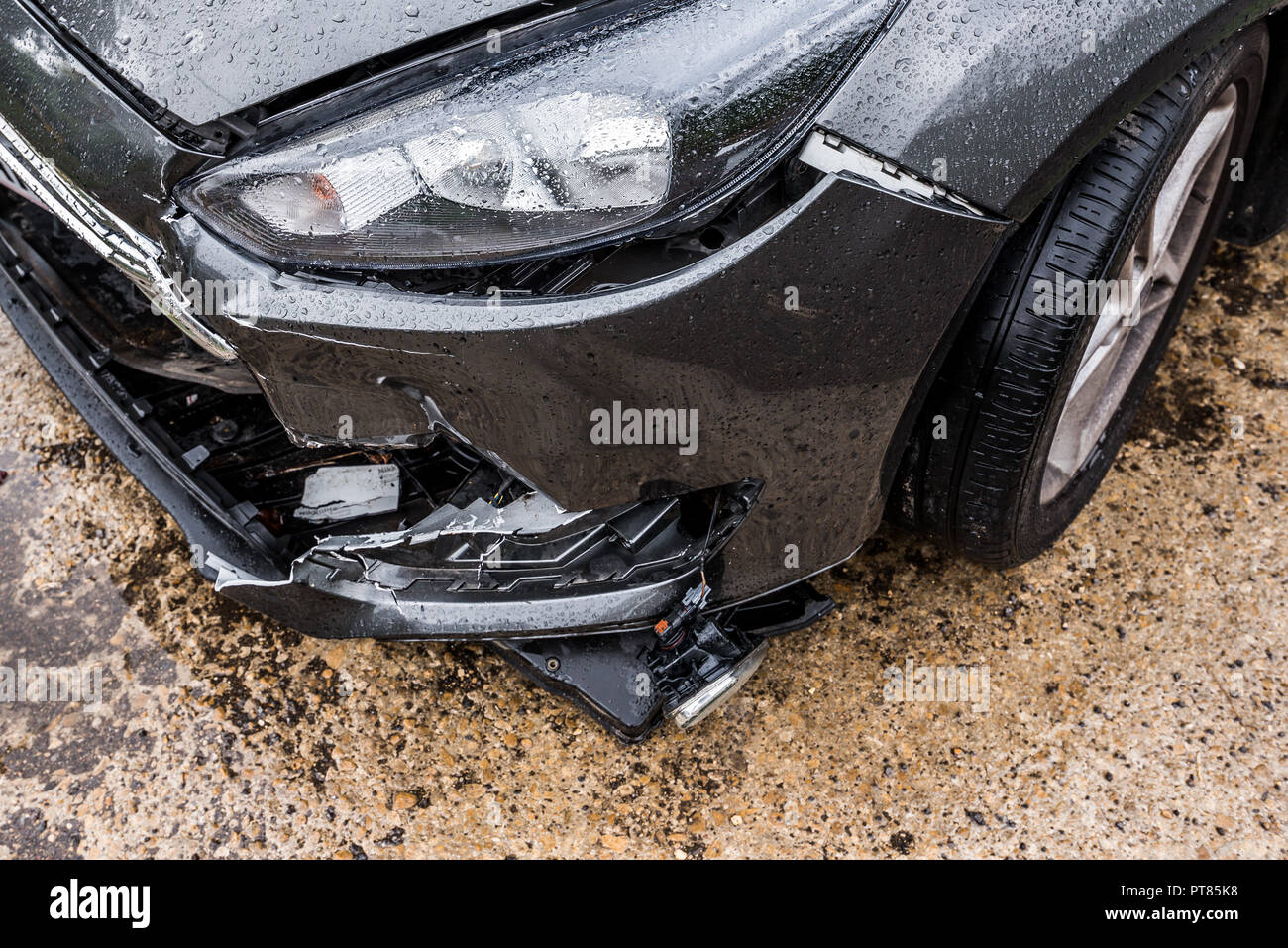 Car Crash and Car Damage. Close up Details Stock Photo - Alamy
