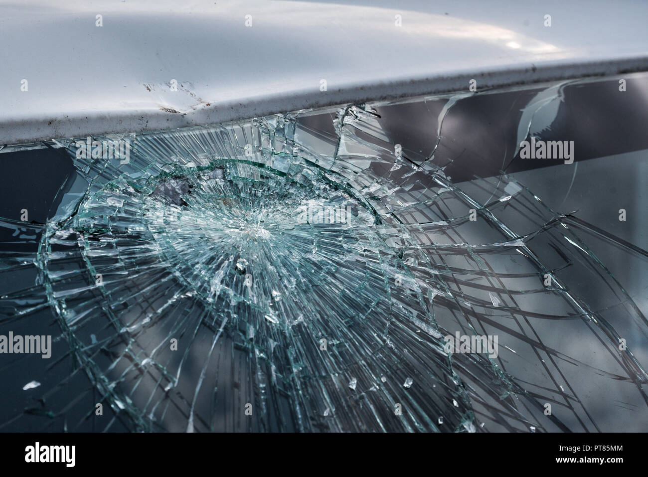 Car Crash and Car Damage. Close up Details Stock Photo - Alamy