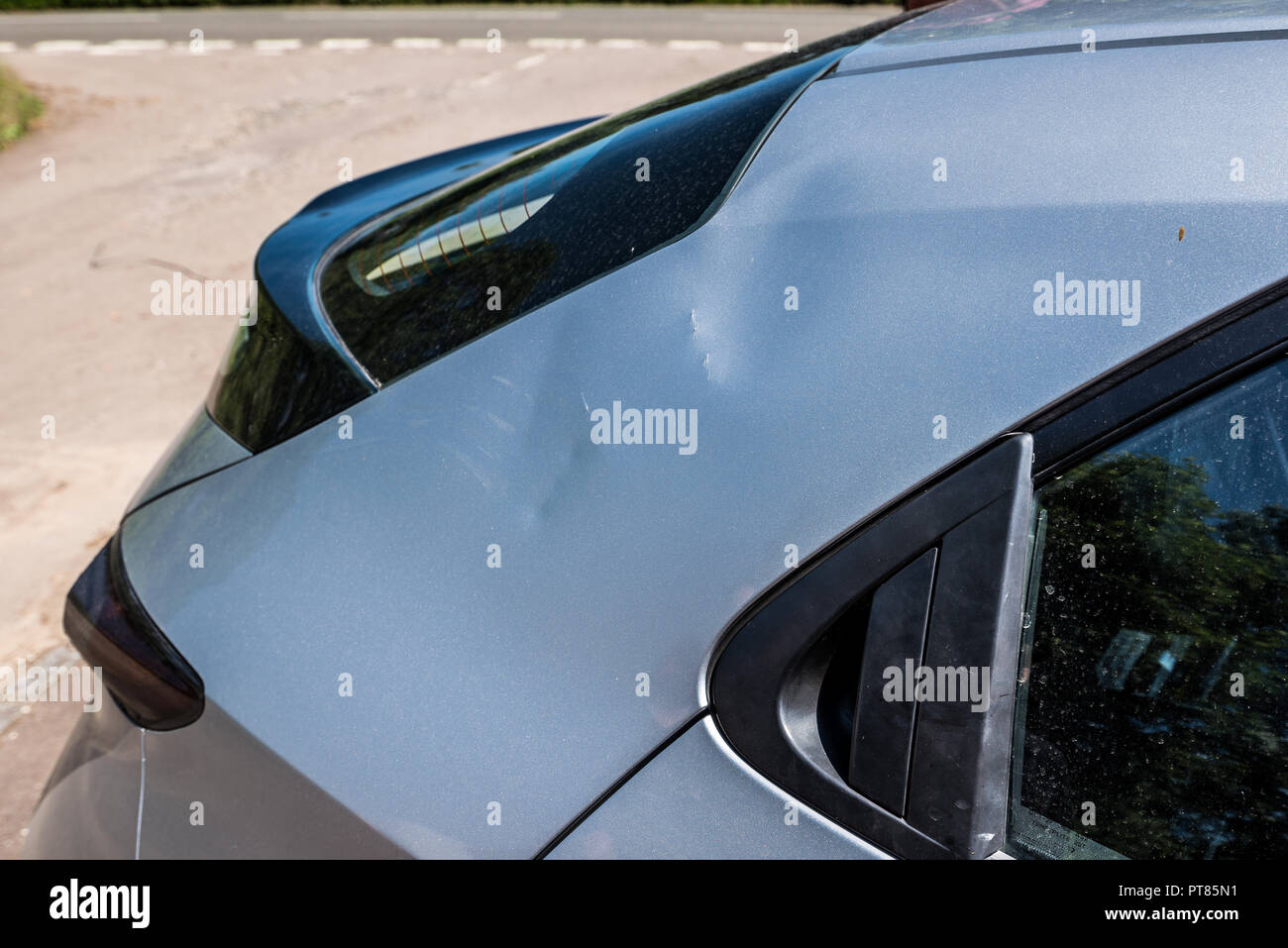 Car Crash and Car Damage. Close up Details Stock Photo - Alamy