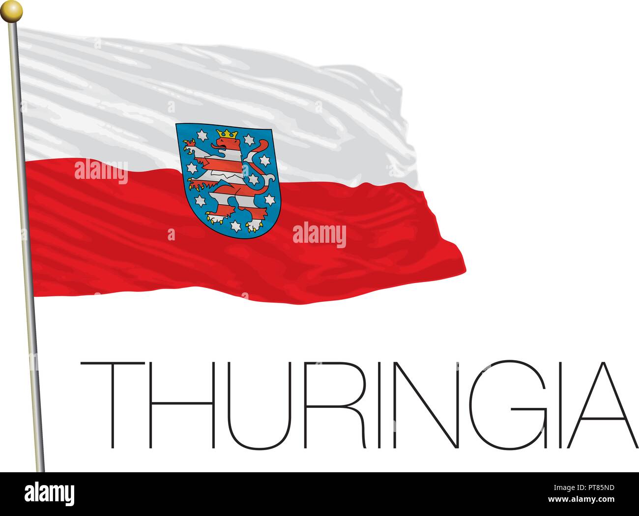 Thuringia regional and lander flag, Germany, vector illustration Stock ...
