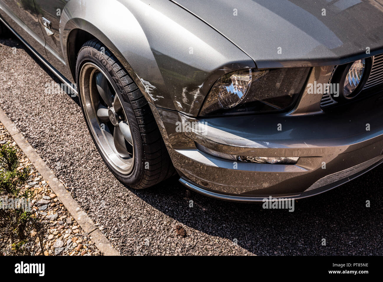 Car Crash and Car Damage. Close up Details Stock Photo - Alamy