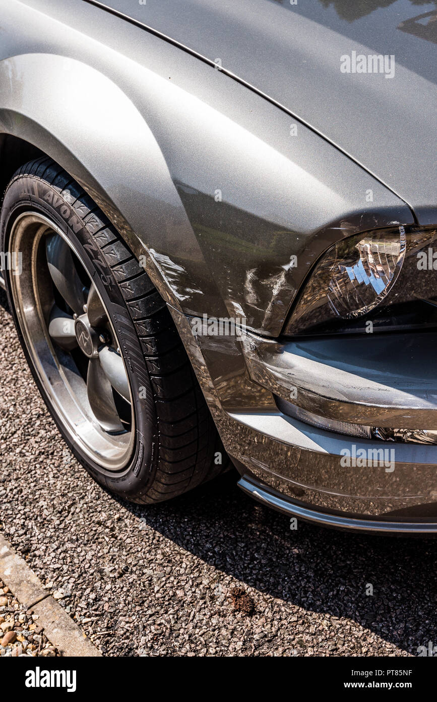 Car Crash and Car Damage. Close up Details Stock Photo - Alamy