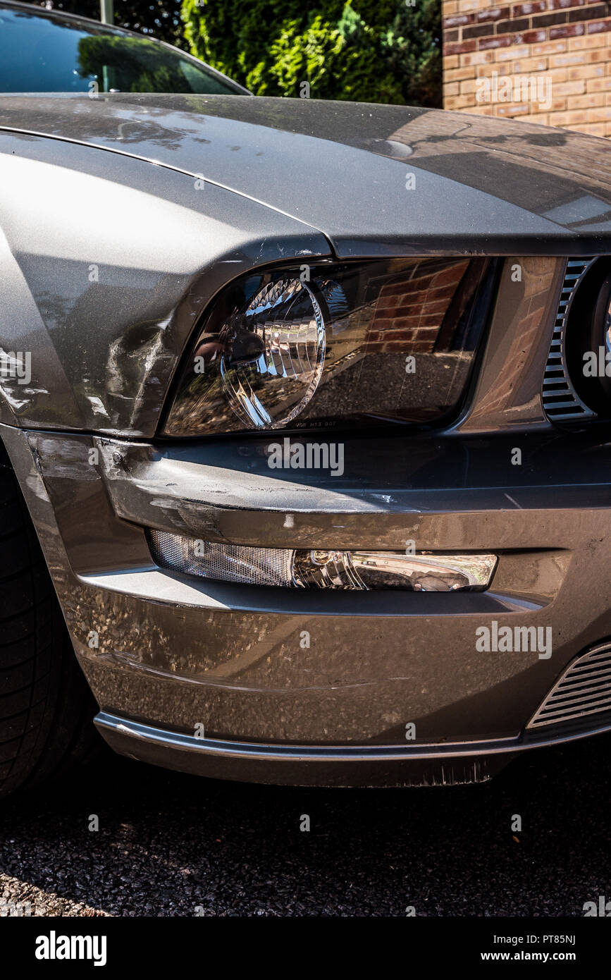 Car Crash and Car Damage. Close up Details Stock Photo - Alamy