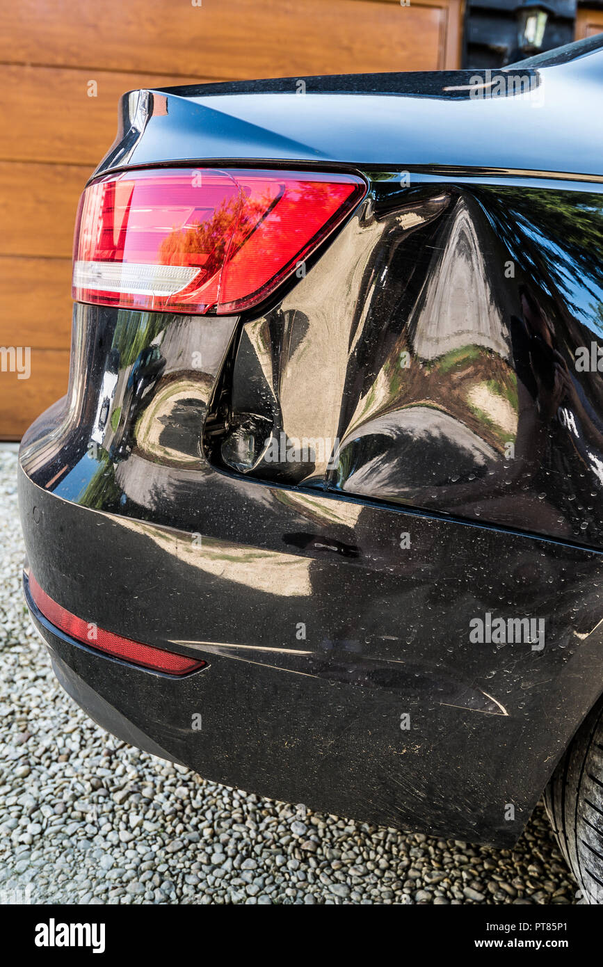 Car Crash and Car Damage. Close up Details Stock Photo - Alamy