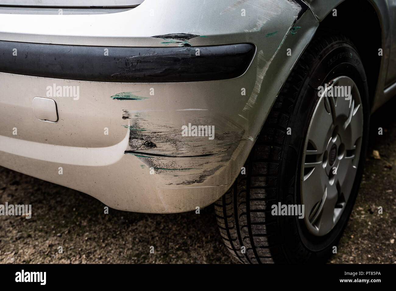 Car Crash and Car Damage. Close up Details Stock Photo - Alamy