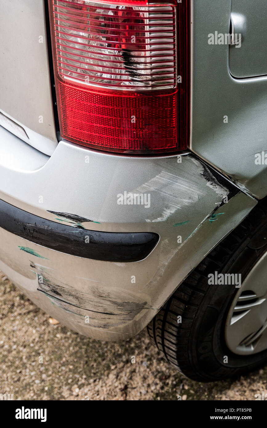 Car Crash and Car Damage. Close up Details Stock Photo - Alamy