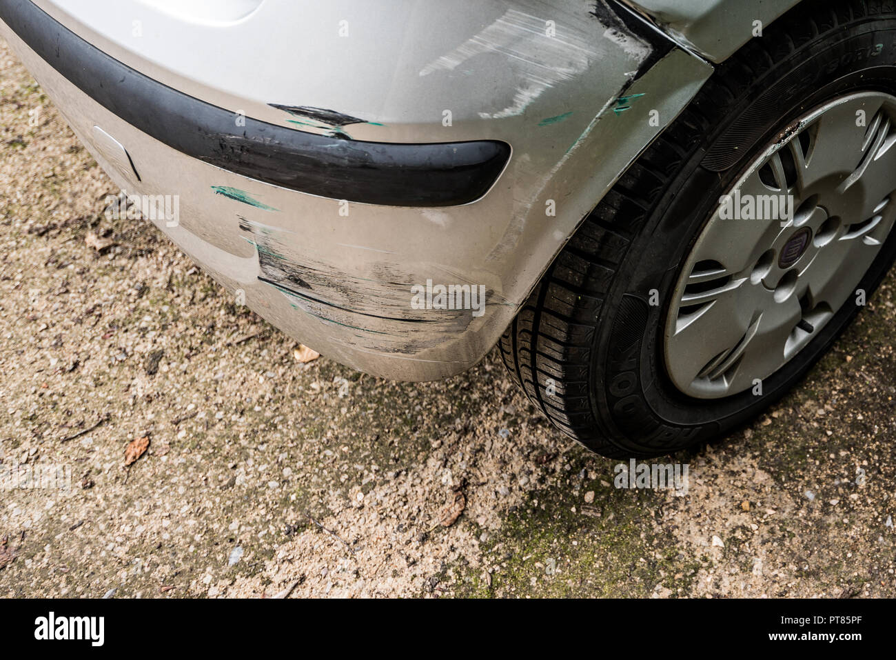 Car Crash and Car Damage. Close up Details Stock Photo - Alamy