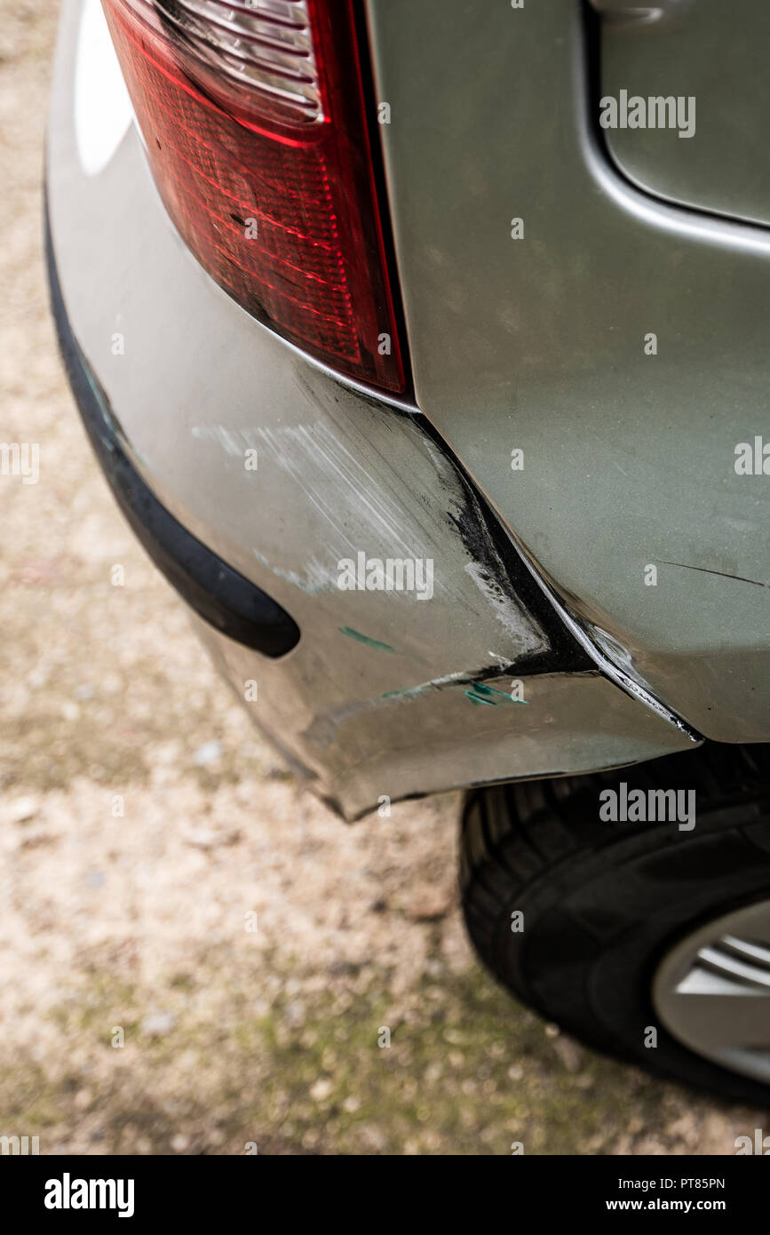 Car Crash and Car Damage. Close up Details Stock Photo - Alamy