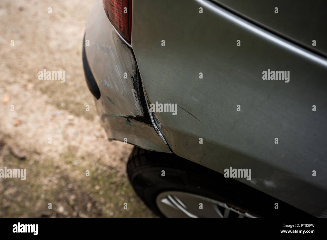 Car Crash and Car Damage. Close up Details Stock Photo - Alamy