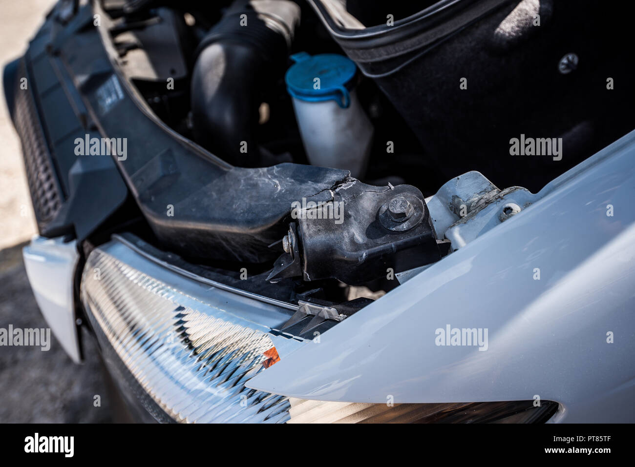 Car Crash and Car Damage. Close up Details Stock Photo - Alamy