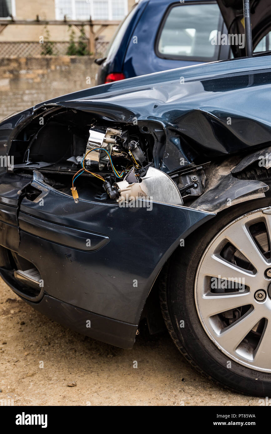 Car Crash and Car Damage. Close up Details Stock Photo - Alamy