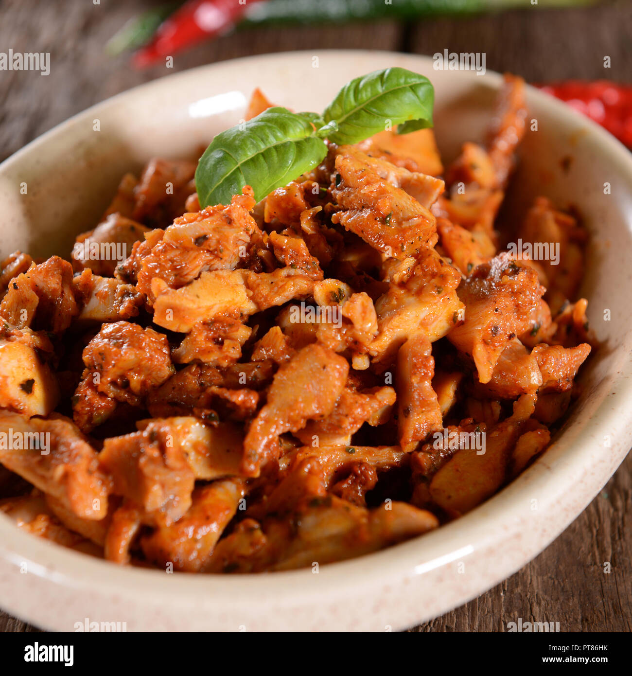 Chicken gyros with hot pepper spices Stock Photo - Alamy