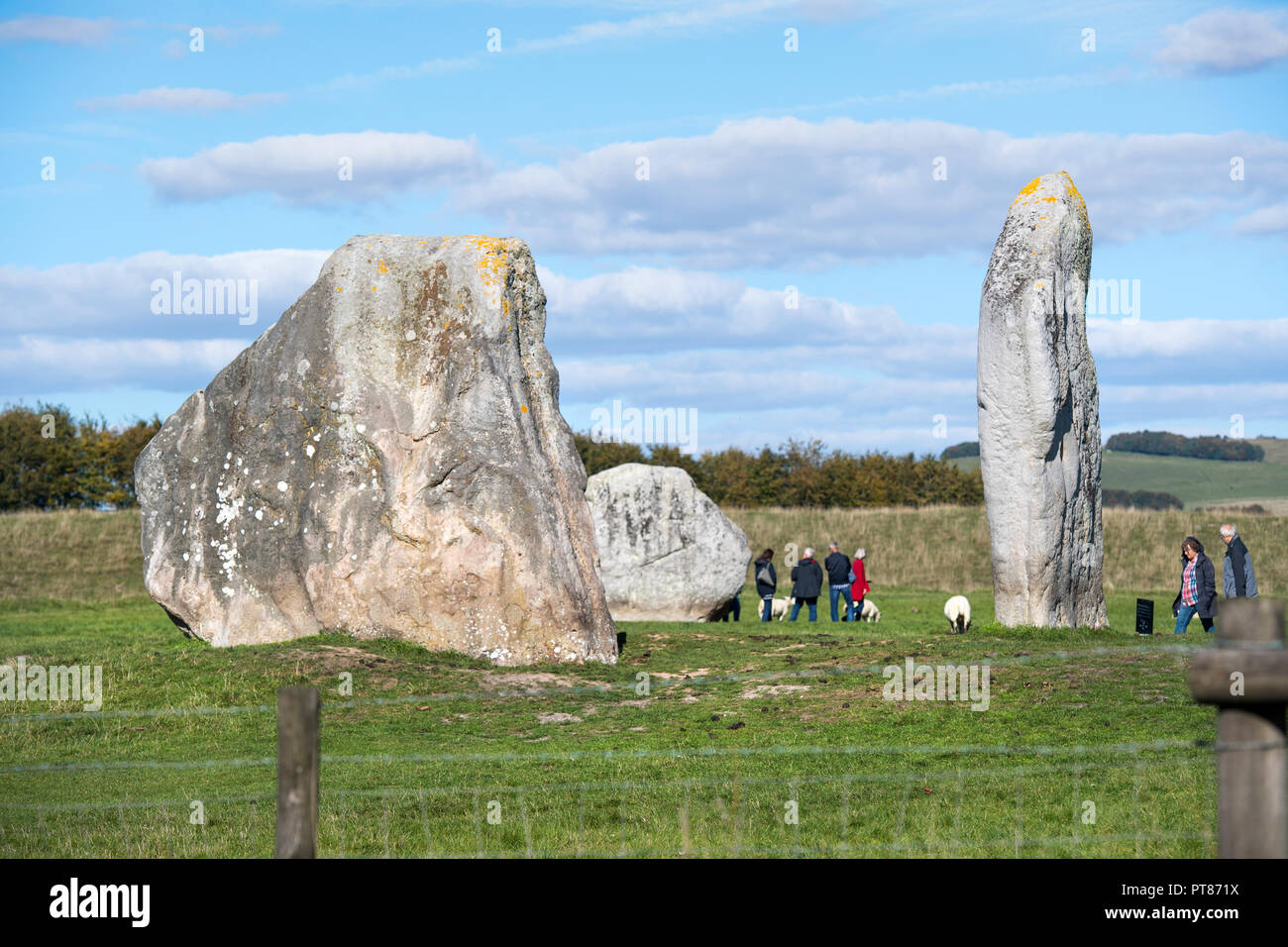 Stones at the Neolithic stone circles in Avebury, Wiltshire, England ...