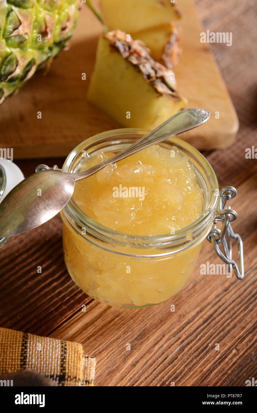 Homemade pineapple jam Stock Photo - Alamy