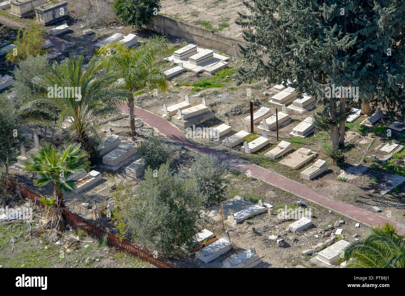 Elevated view of Ramla, Israel from the top of the white tower Stock ...