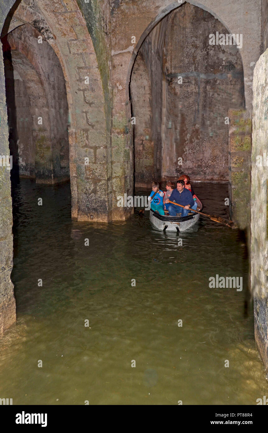 Israel, Ramla, The Pool of Arches, an underground water cistern. Also ...