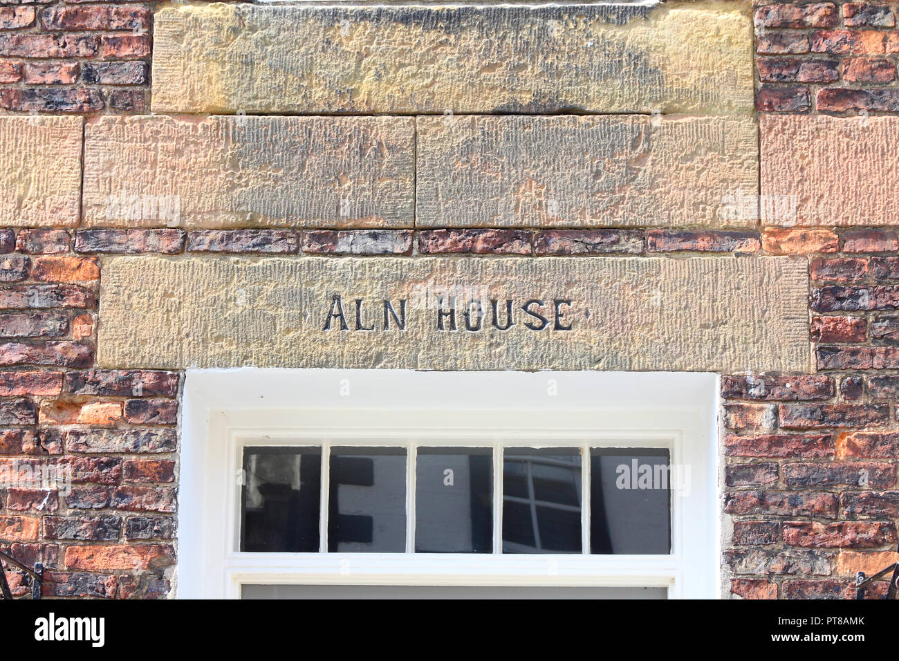 Architectural detail of Aln House, Alnmouth, Northumberland, England ...