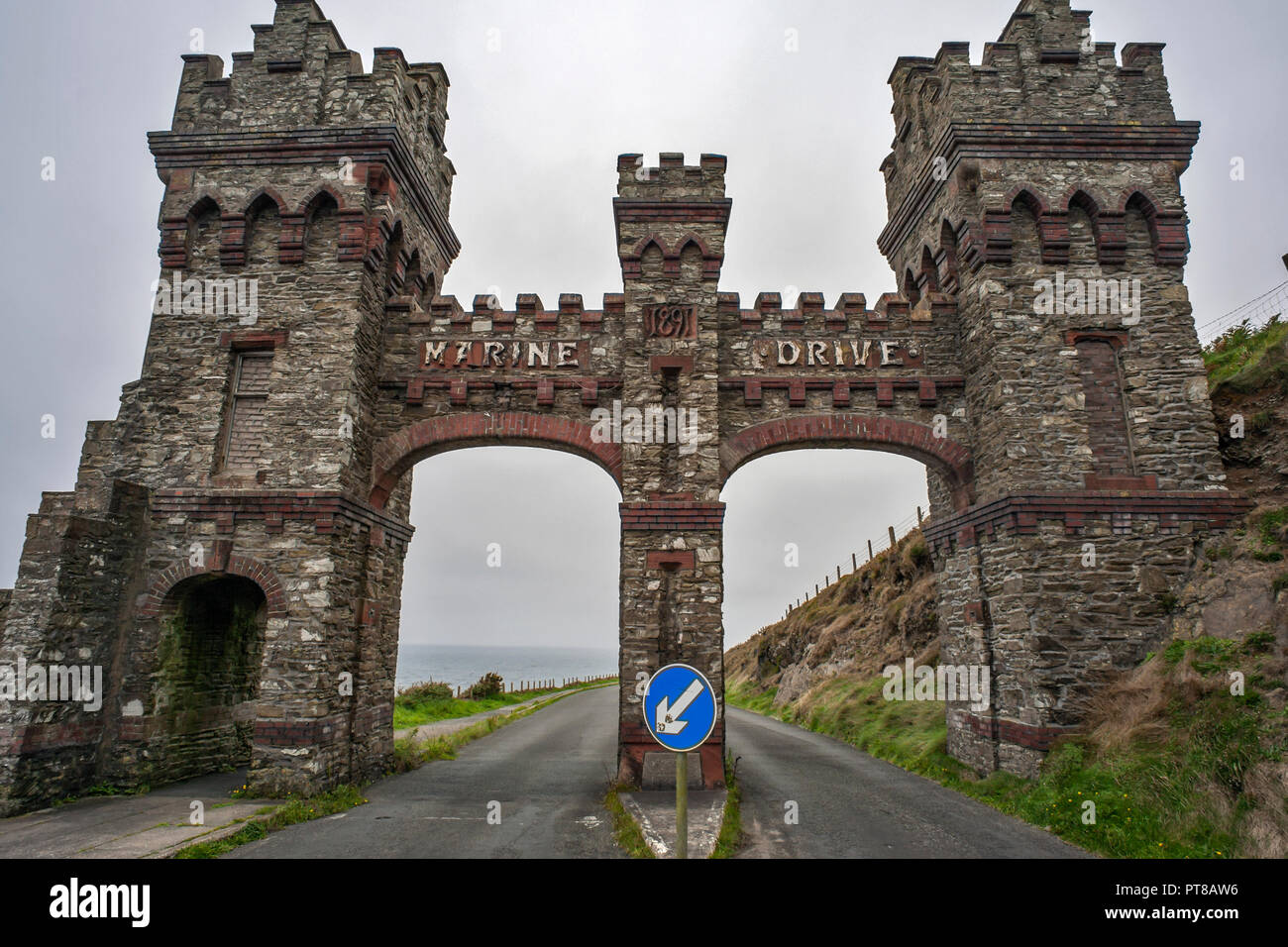 The arches of Marine Drive, Douglas Head, Isle of Man Stock Photo - Alamy