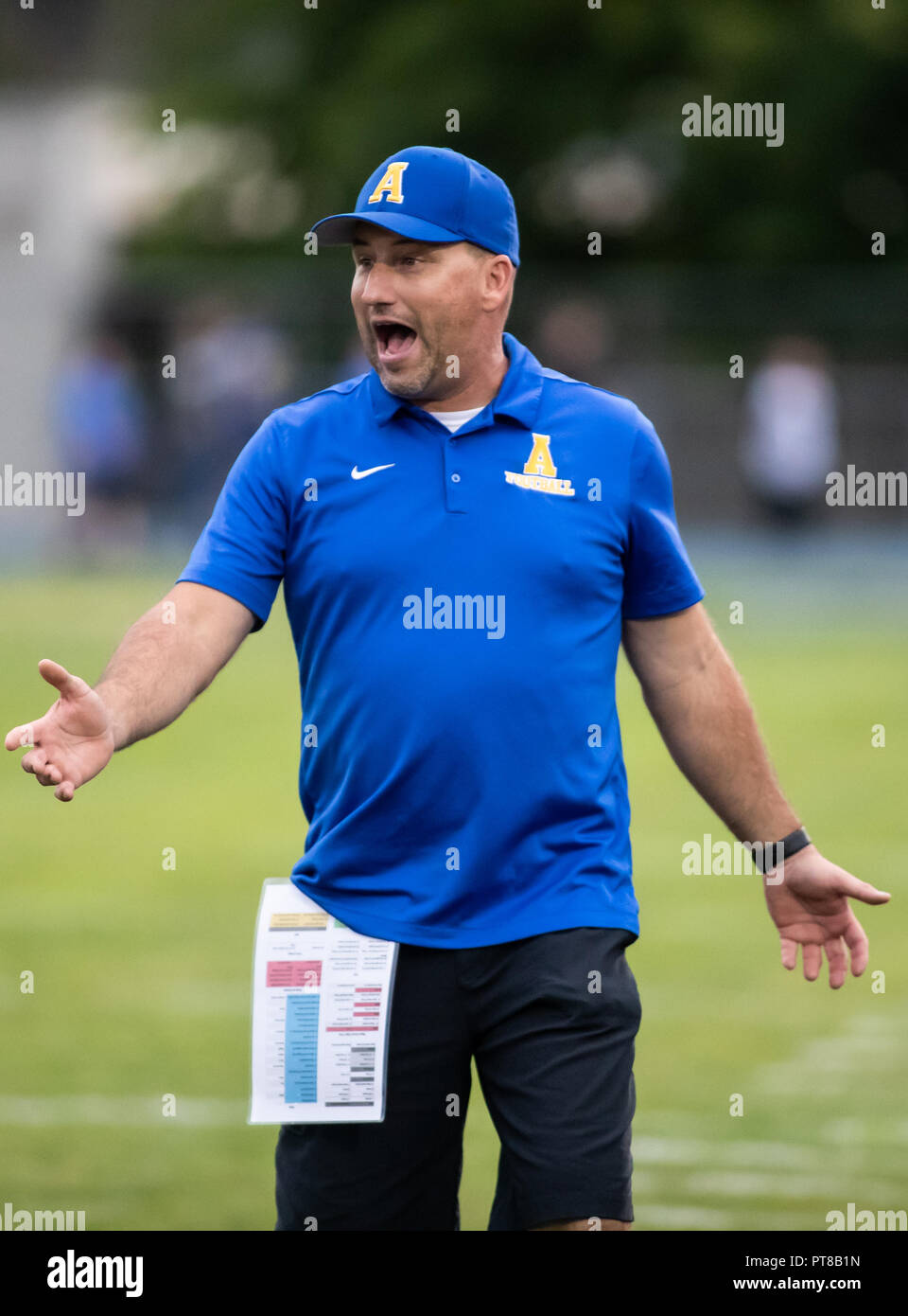 Football action with Anderson vs. West Valley Junior Varsity in ...