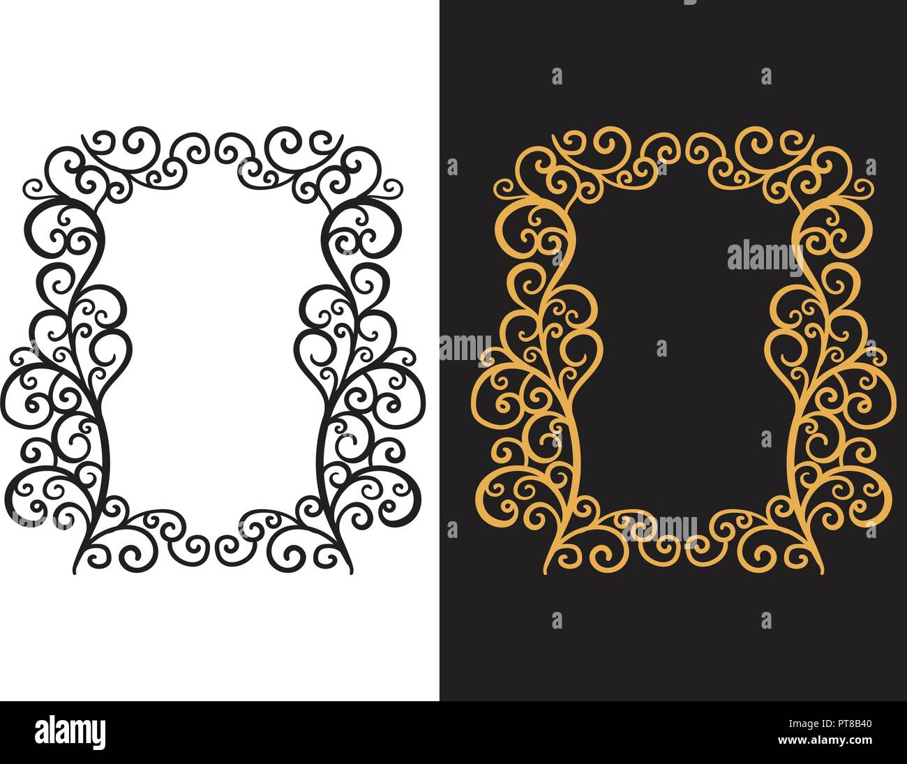 Frame vertical with a hand drawn pattern of curls. Vector illustration ...