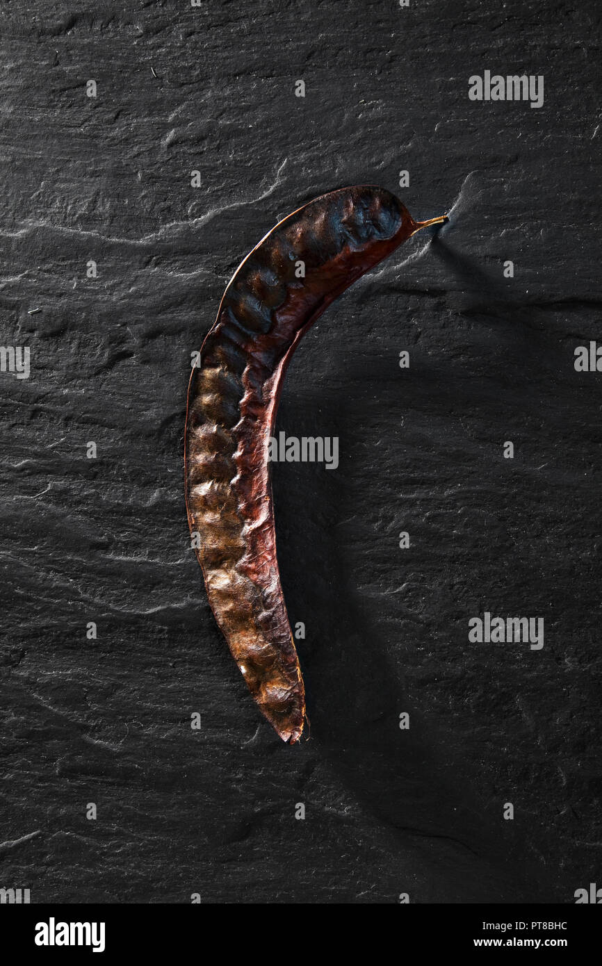 Dark red vegetable on stone table. Top view with copy space Stock Photo ...