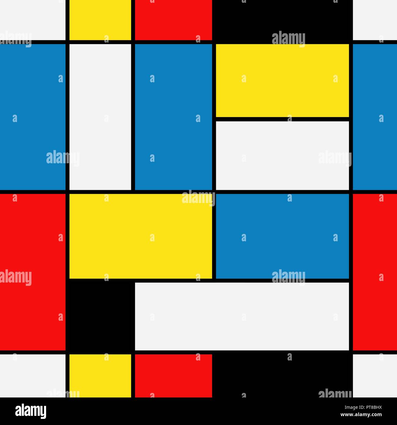 Seamless abstract mosaic pattern. Piet Mondrian emulation . eps10 Stock ...