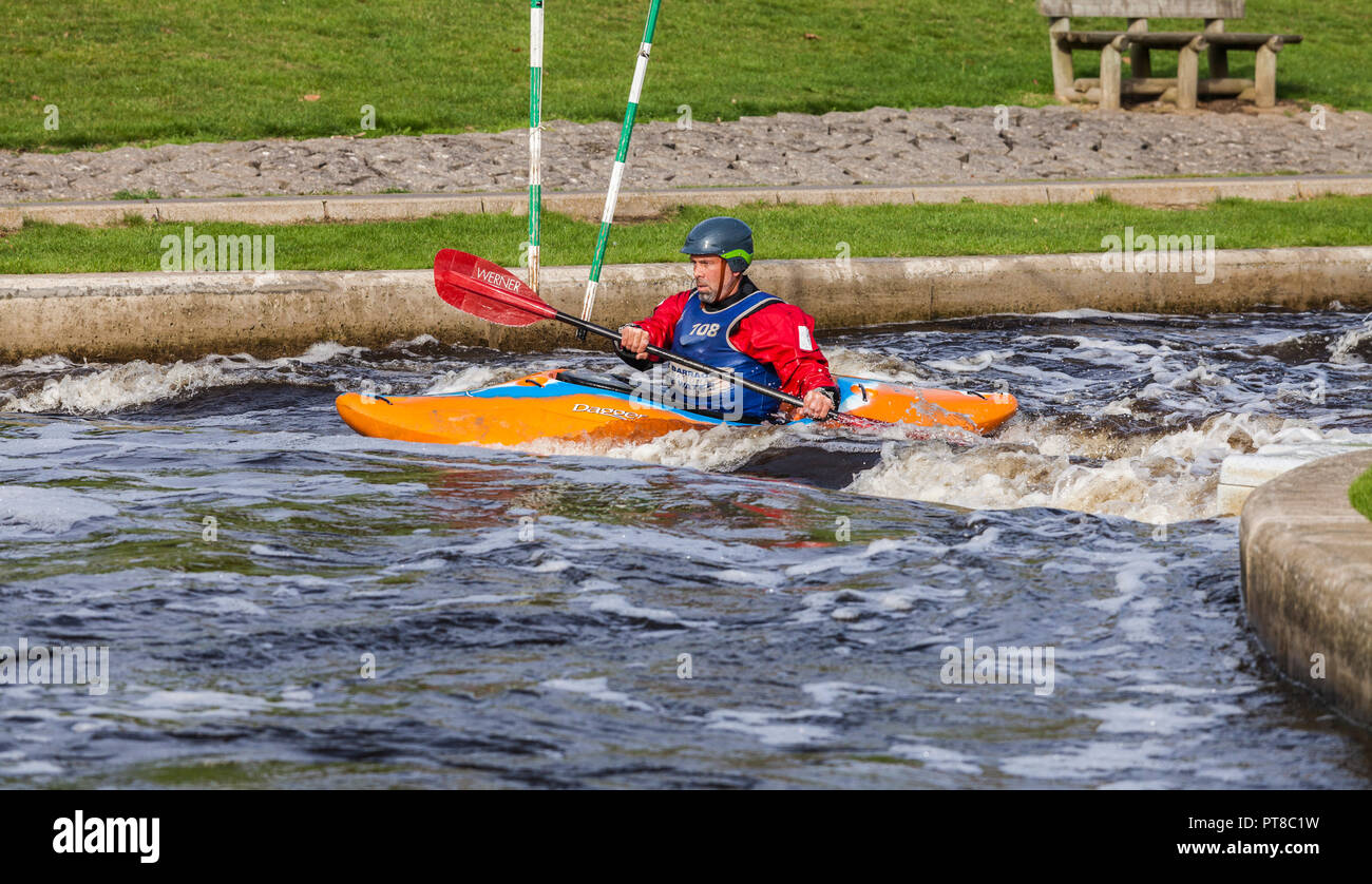 Canoeists at the Tees Barrage International Whitewater Centre,Stockton ...