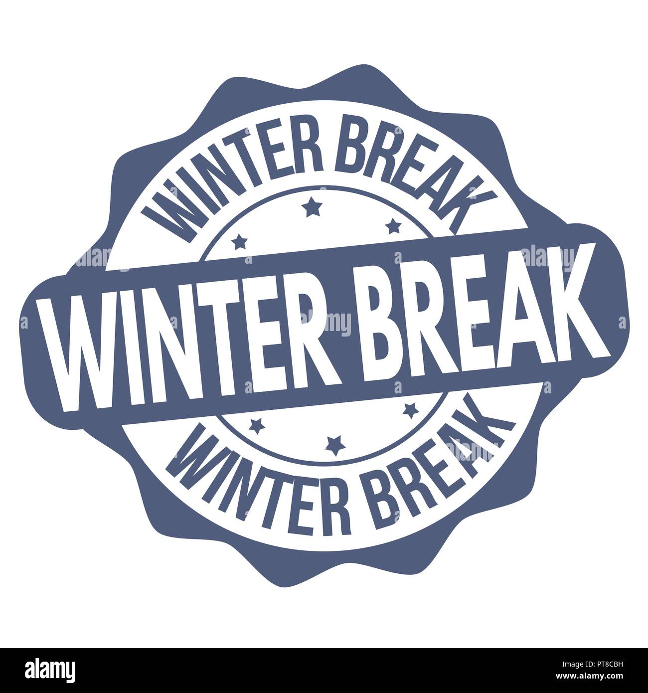 Winter break sign or stamp on white background, vector illustration ...